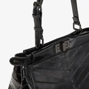 Fendi My Peekaboo Medium Black Inlaid Hagfish Leather Bag